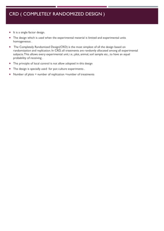 Complete Randomized Block Design (CRBD) and Randomized Block Design (RBD) | PDF