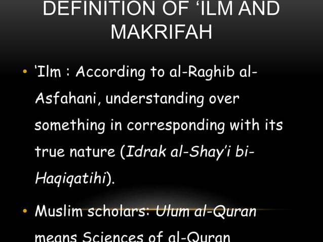 The Concept Of Knowledge In Islam | PPTX | Islam | Religion & Spirituality