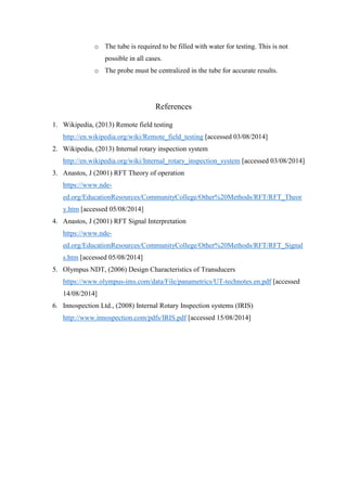Report on Tubular Non-Destructive Techniques ( Remote Field testing and ...