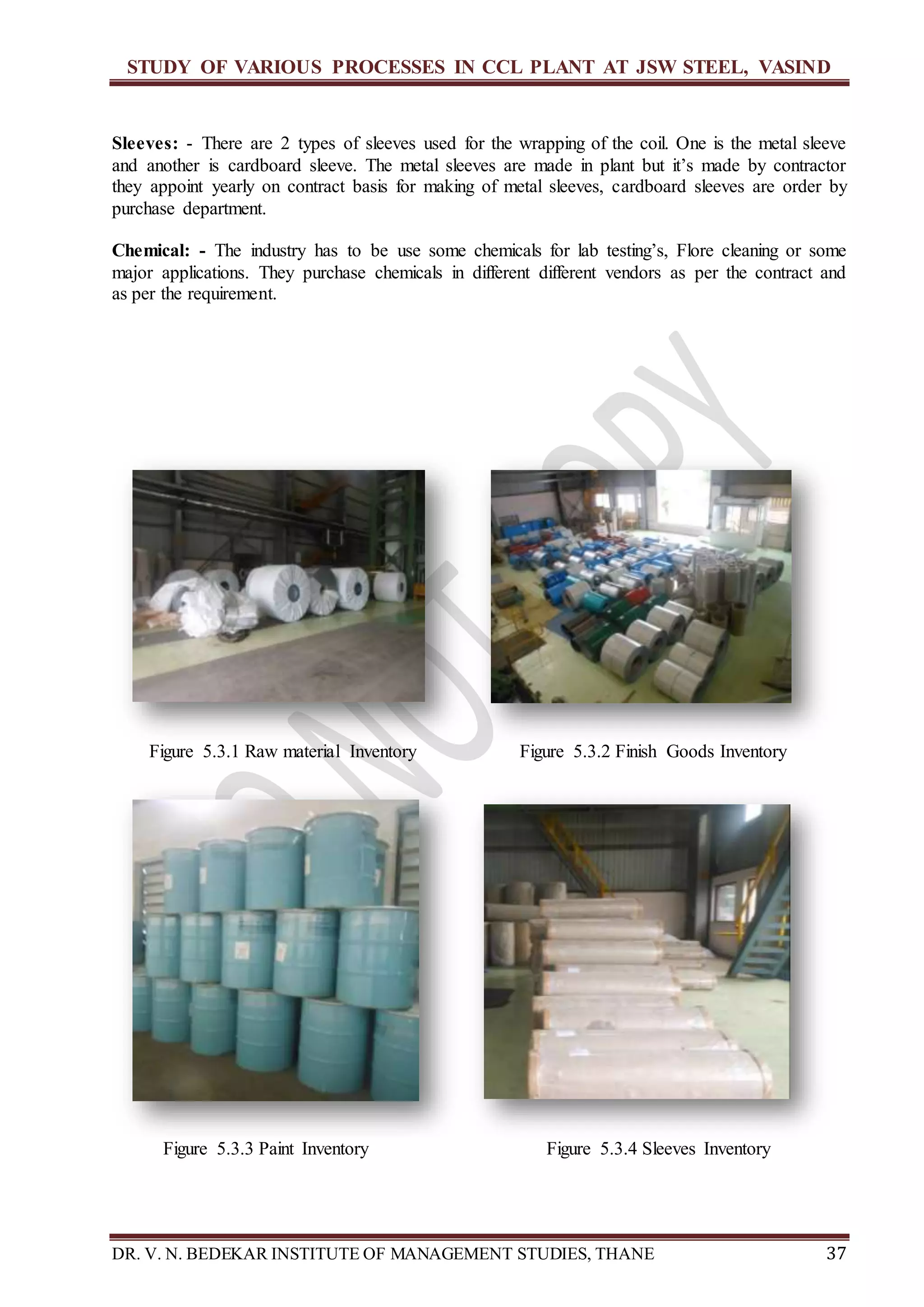 Study of various process in CCL plant at JSW Steel,Vasind | DOCX