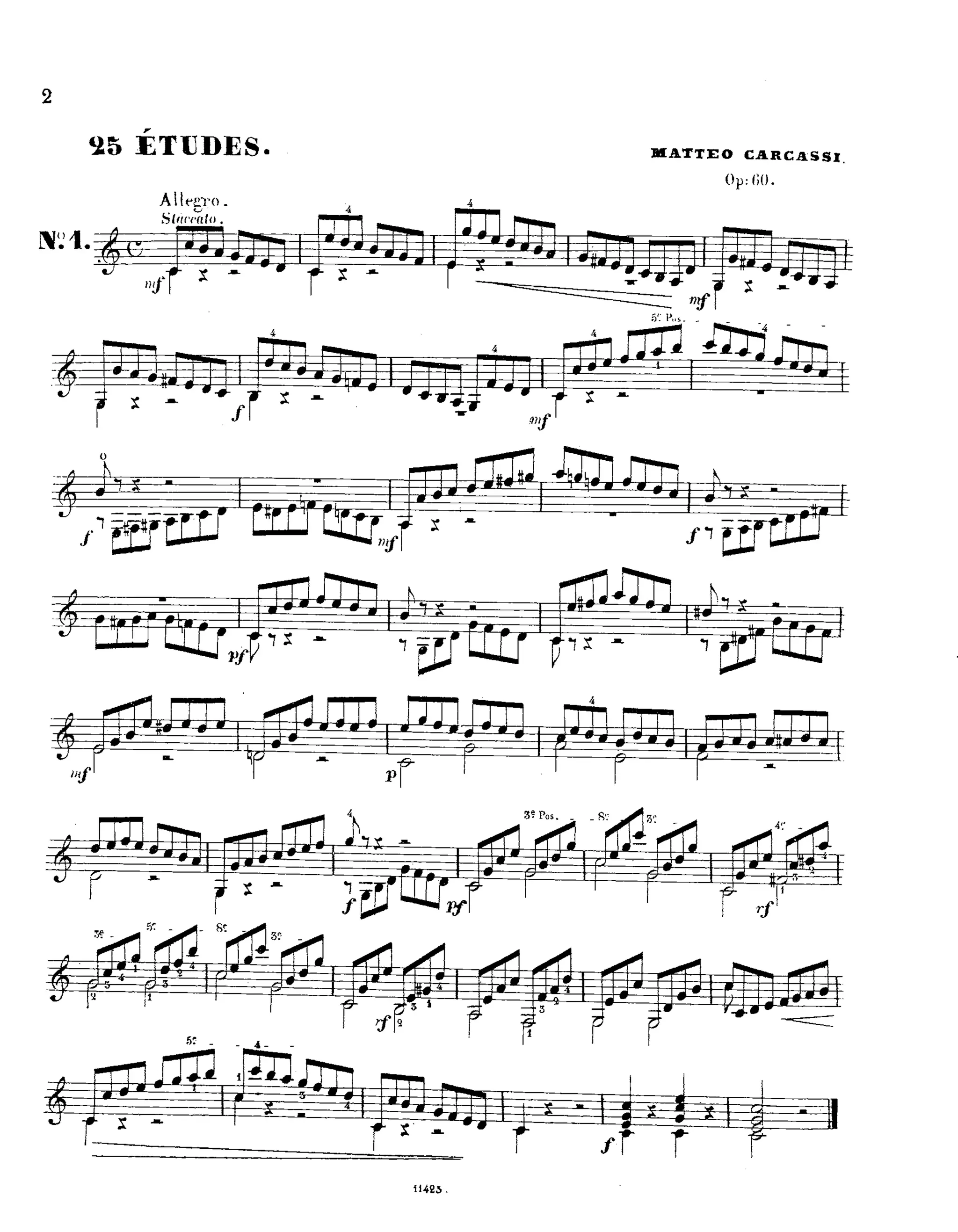 Etude Matteo Carcassi | PDF