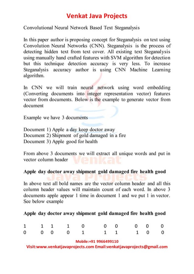 Convolutional Neural Network Based Text Steganalysis Complete screens | DOCX