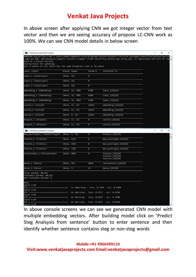 Convolutional Neural Network Based Text Steganalysis Complete screens | DOCX