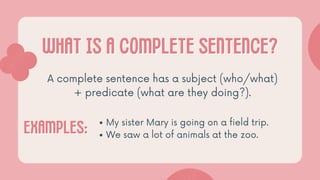 Understanding Complete Sentences and Sentence Fragments: Interactive ...