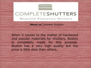 Complete shutters | PPT