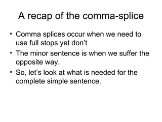 Complete Simple Sentences | PPT