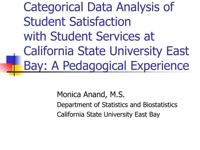 Categorical Data Analysis Survey Data | PPT