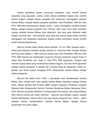 bahasa melayu sebagai bahasa ilmu | DOC