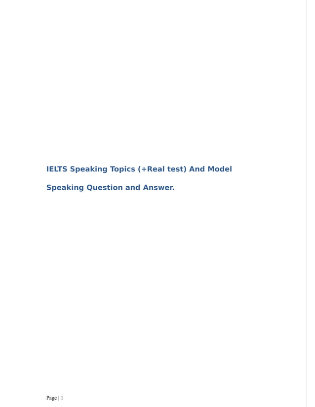 Complete speaking questions and answers | PDF