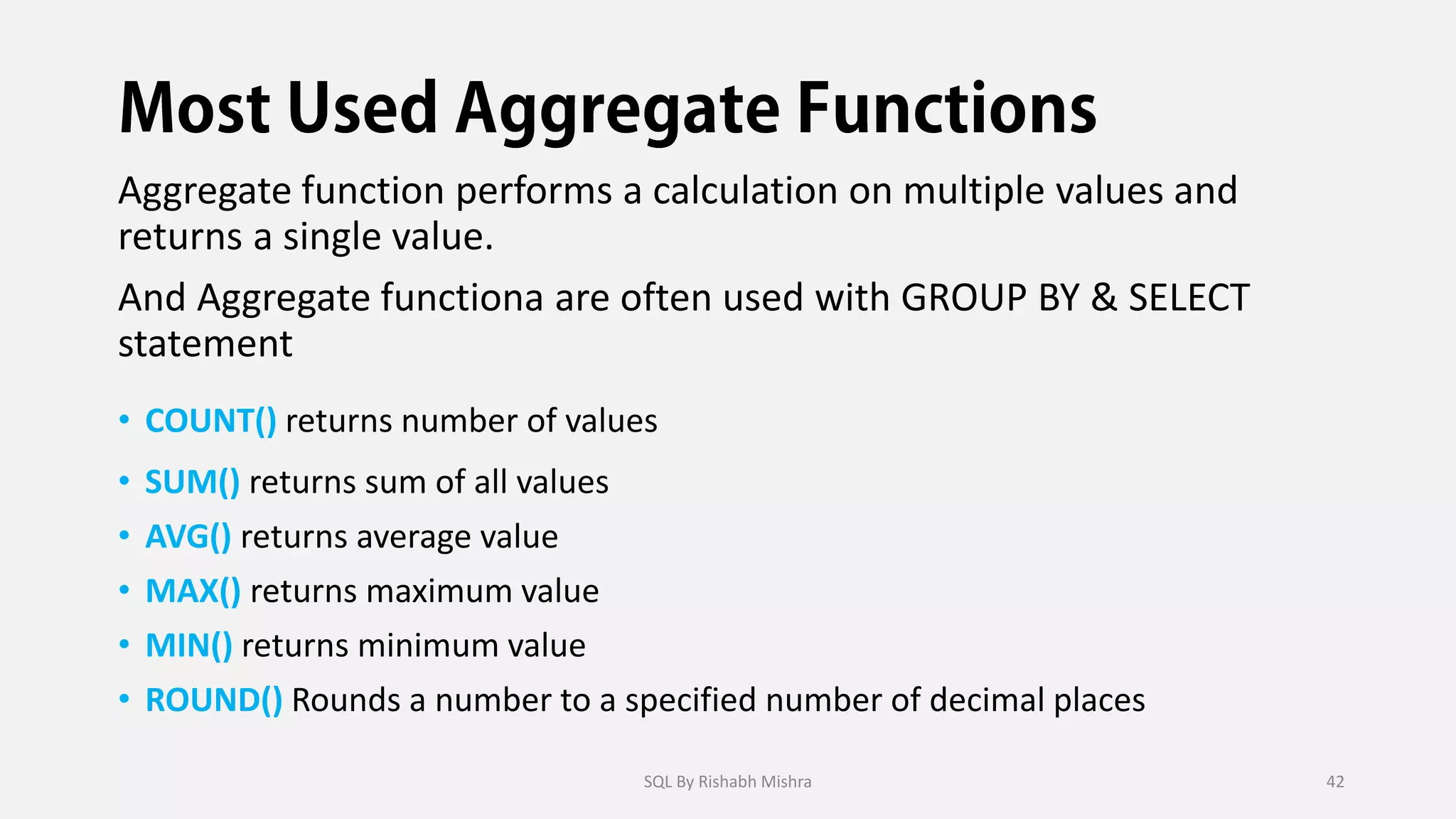 Complete SQL Tutorial In Hindi By Rishabh Mishra.pdf | Databases | Computer Software and ...