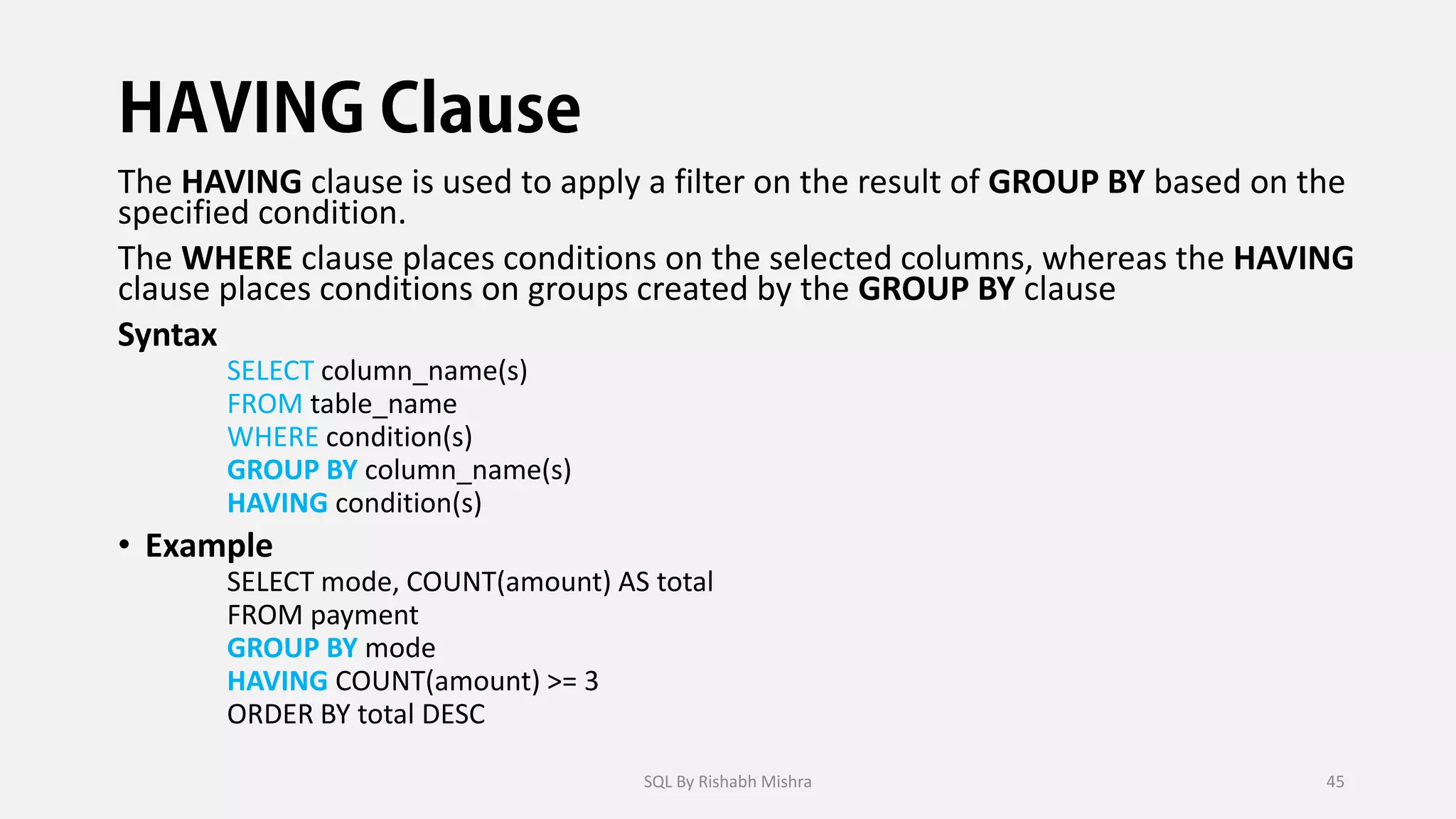 Complete SQL Tutorial In Hindi By Rishabh Mishra.pdf | Databases | Computer Software and ...