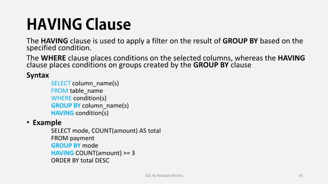 Complete SQL Tutorial In Hindi By Rishabh Mishra.pdf | Databases ...