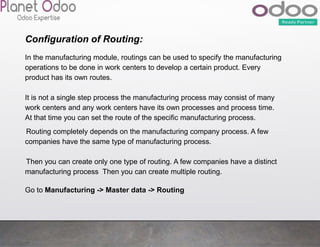 Complete step by step guide to odoo 13 manufacturing | PPTX