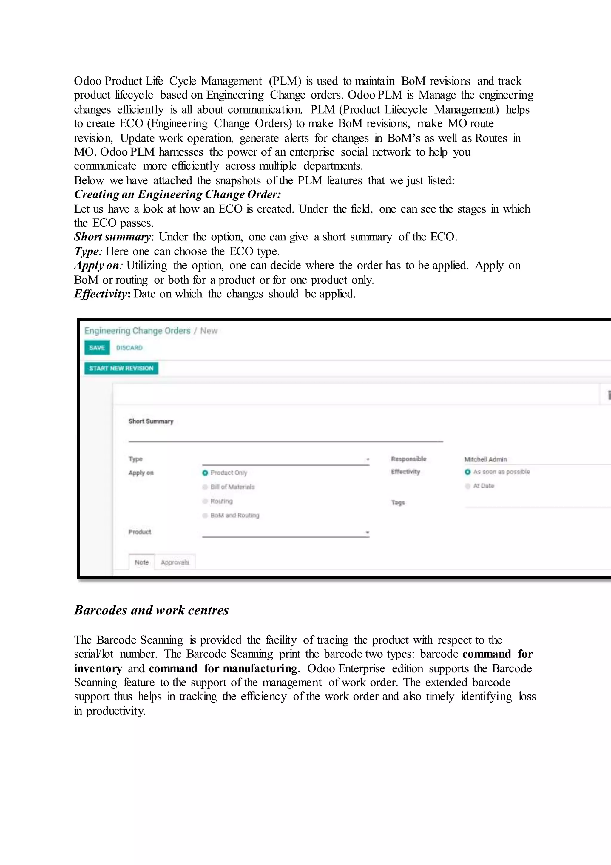 Complete step by step guide to odoo manufacturing | DOCX