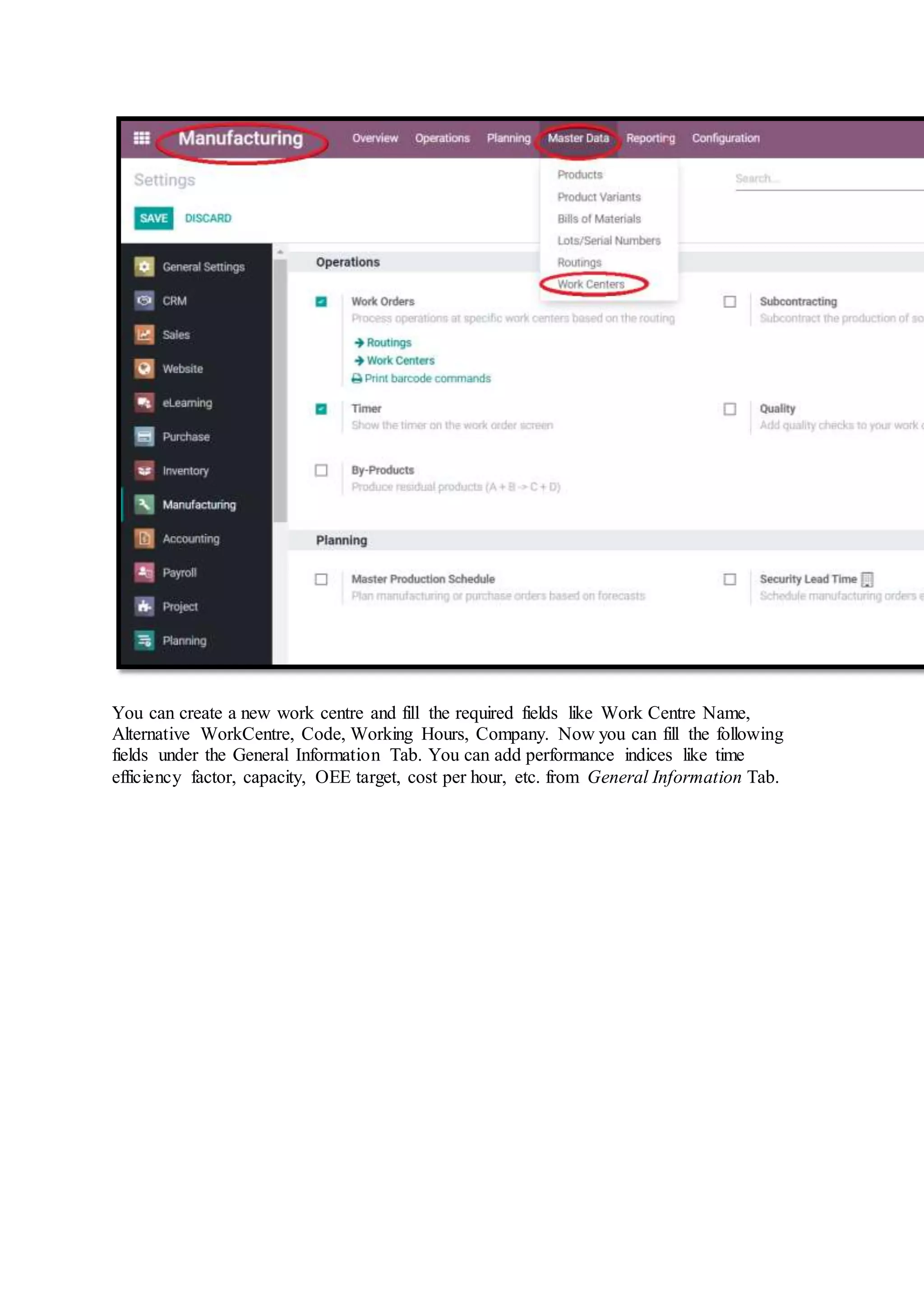 Complete step by step guide to odoo manufacturing | DOCX