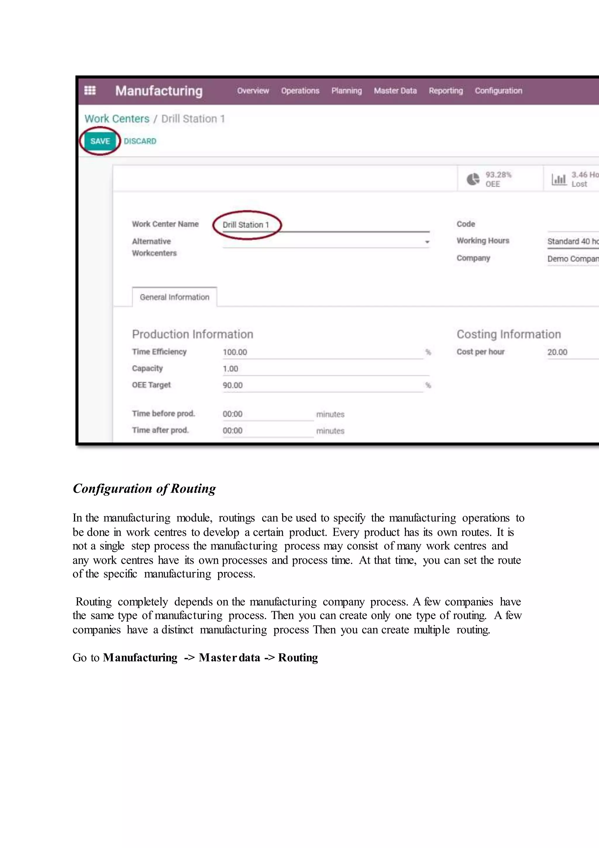 Complete step by step guide to odoo manufacturing | DOCX