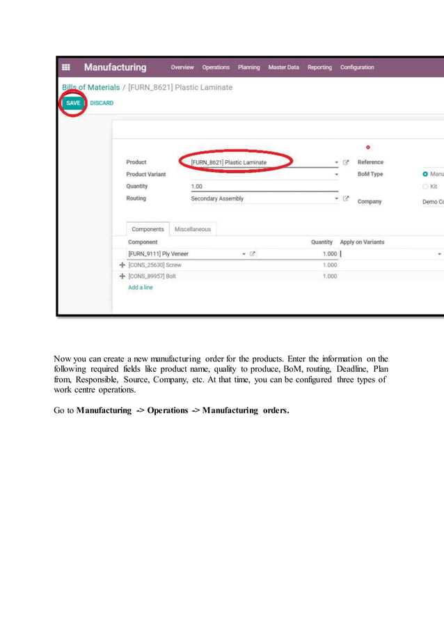 Complete step by step guide to odoo manufacturing | DOCX ...