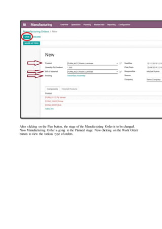 Complete step by step guide to odoo manufacturing | DOCX