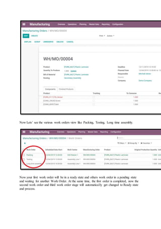 Complete step by step guide to odoo manufacturing | DOCX