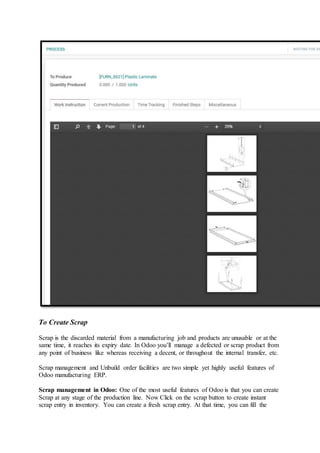 Complete step by step guide to odoo manufacturing | DOCX