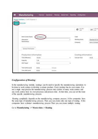 Complete step by step guide to odoo manufacturing | DOCX