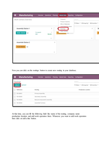 Complete step by step guide to odoo manufacturing | DOCX