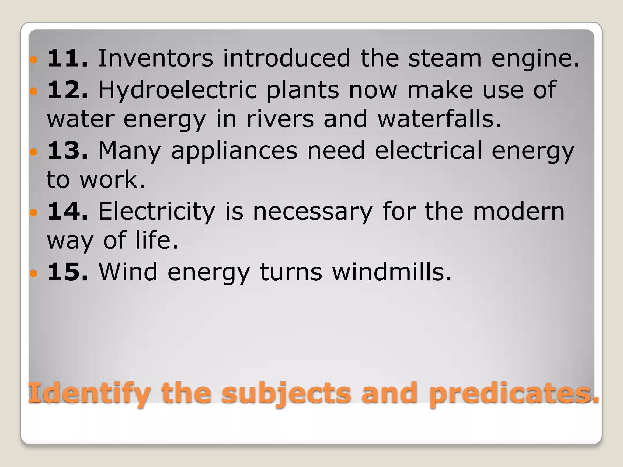 Complete Subjects And Predicates | PPT