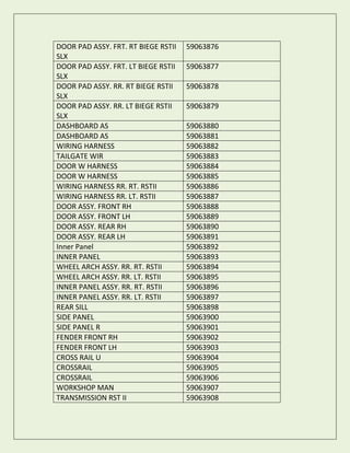 Tata Spare Parts Catalog | PDF