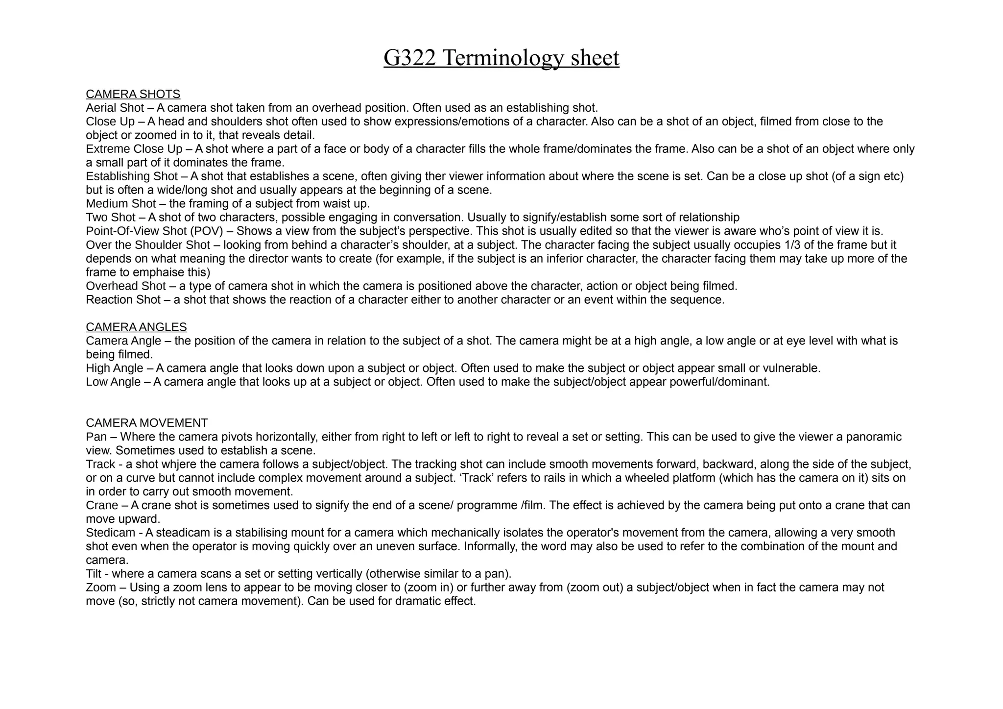 Complete terminology sheet | PPT