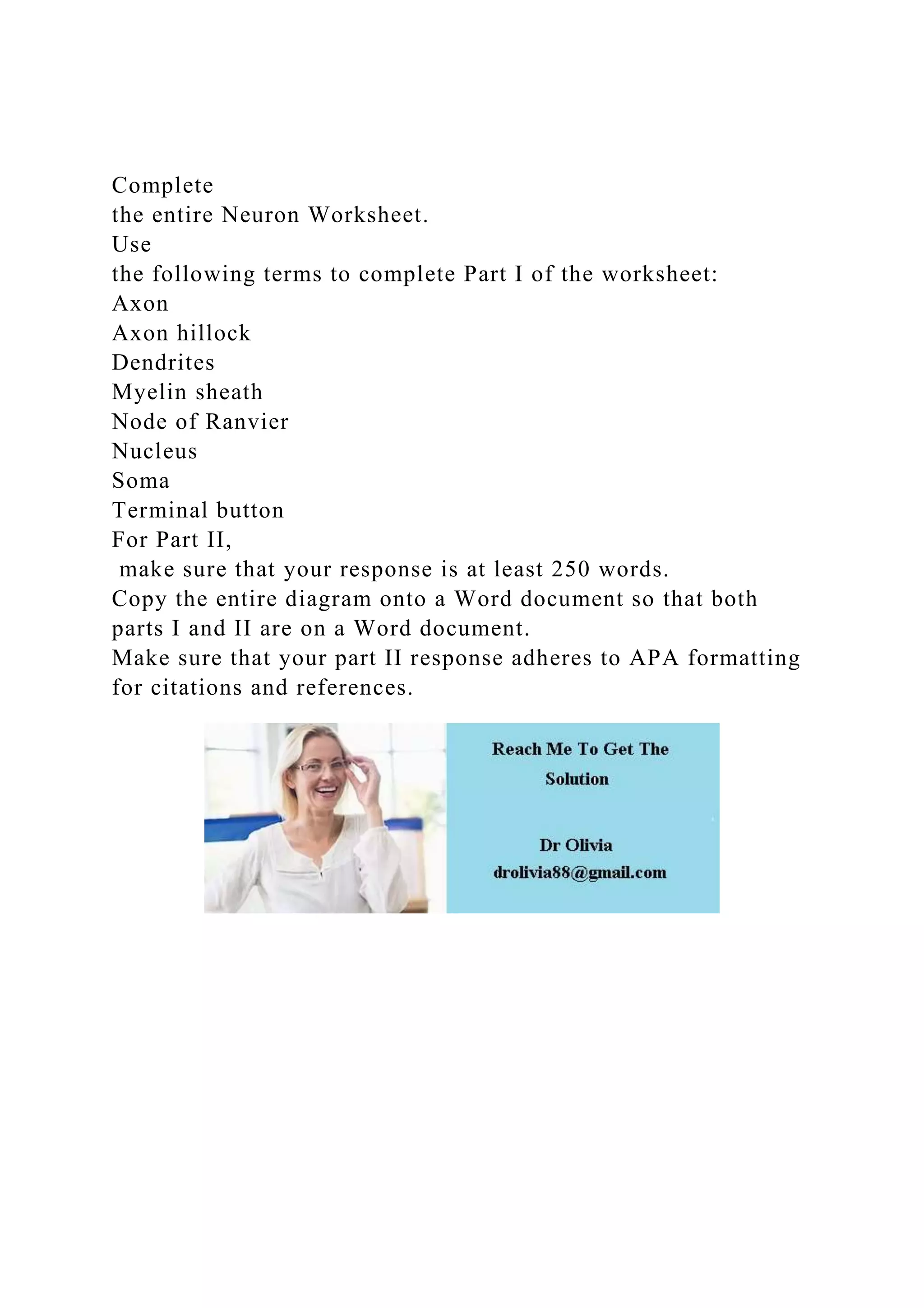 Complete the entire Neuron Worksheet.Use the following terms.docx