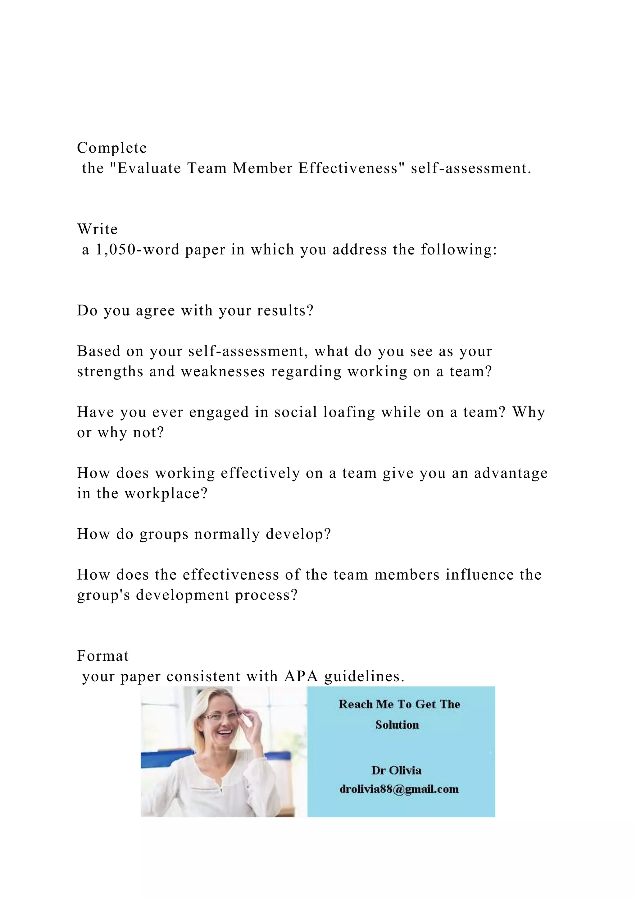 Complete the Evaluate Team Member Effectiveness self-assessm.docx