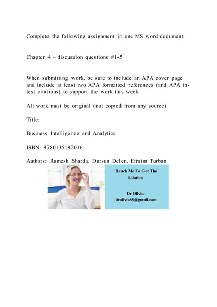 Complete the following assignment in one MS word document Cha | PDF