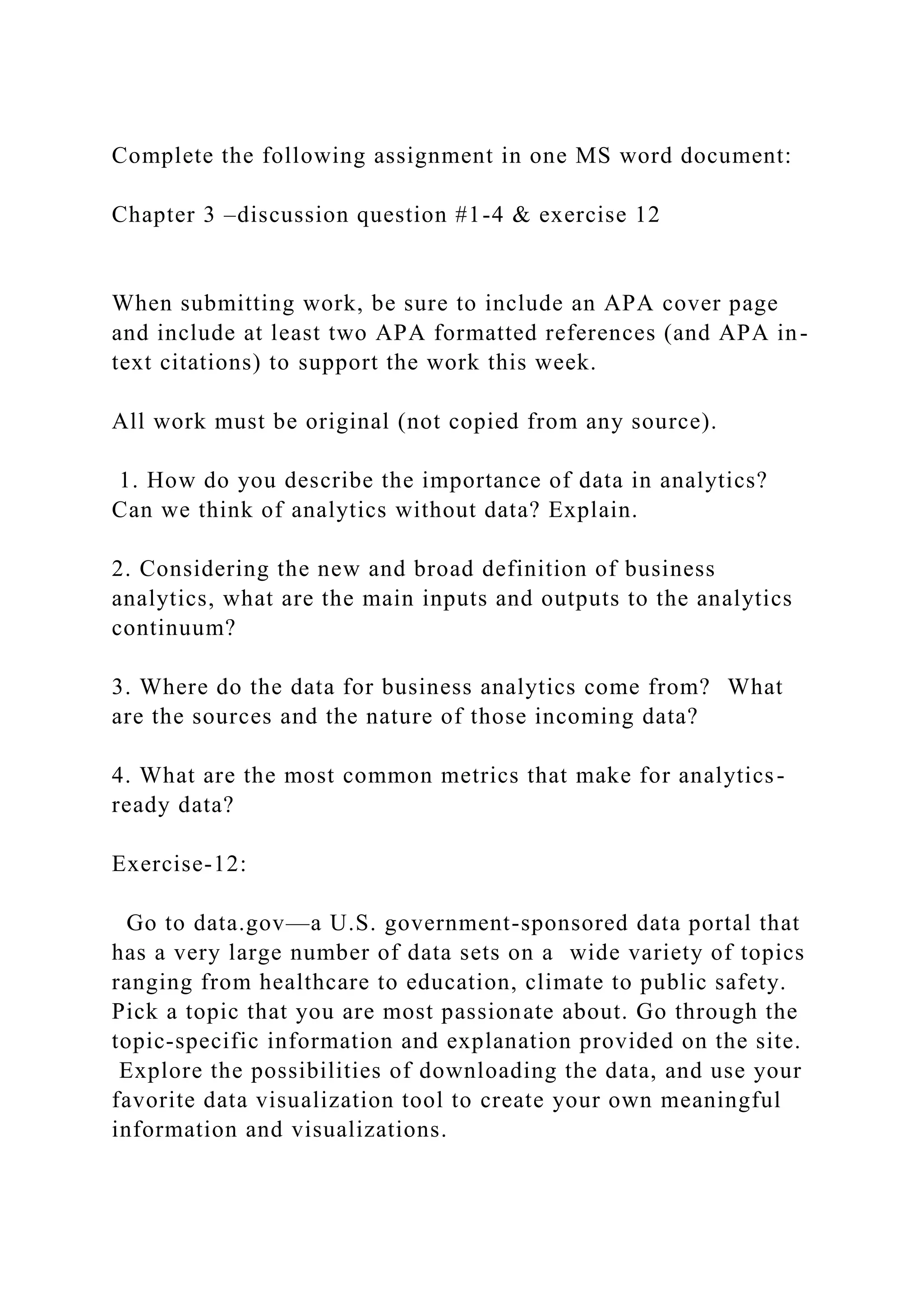 Complete the following assignment in one MS word document Chapt.docx