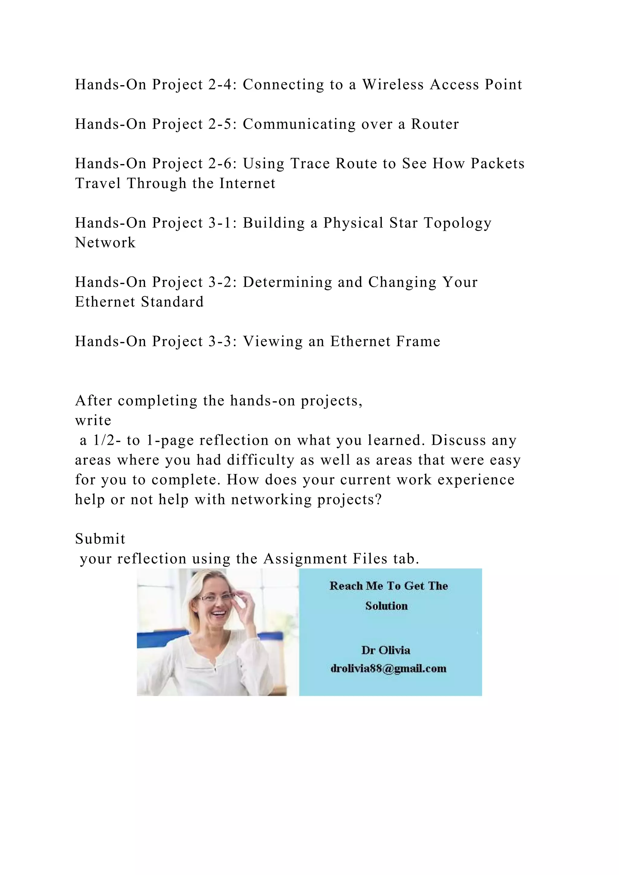 Complete the following Hands-On Projects of Chs. 1, 2, and 3 i.docx