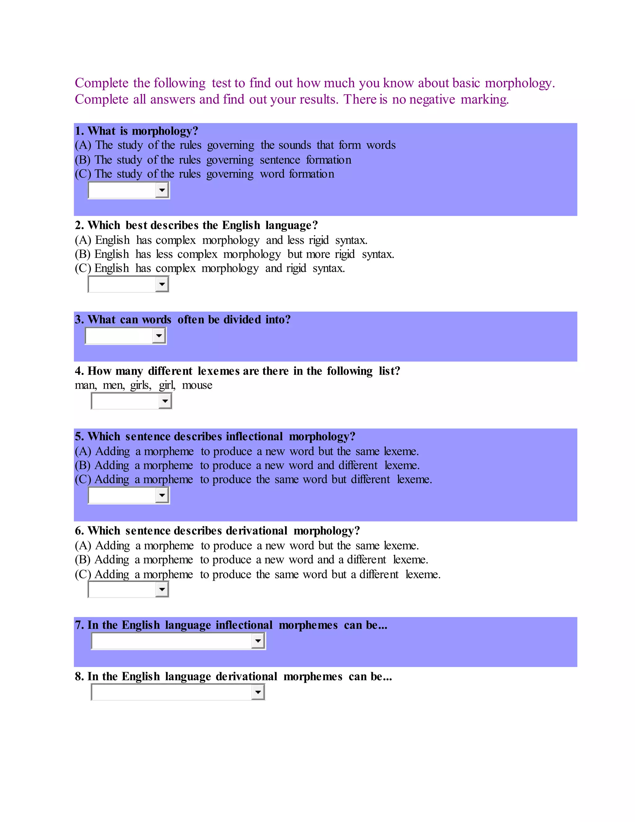 morrphology basic morphology | DOCX