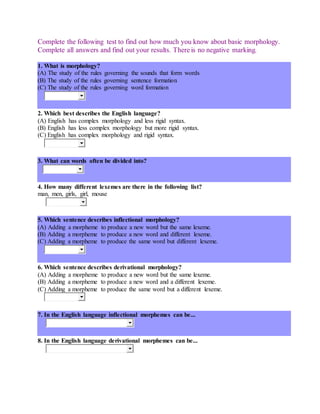 morrphology basic morphology | DOCX