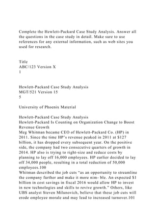 Complete the Hewlett-Packard Case Study Analysis. Answer all the q.docx