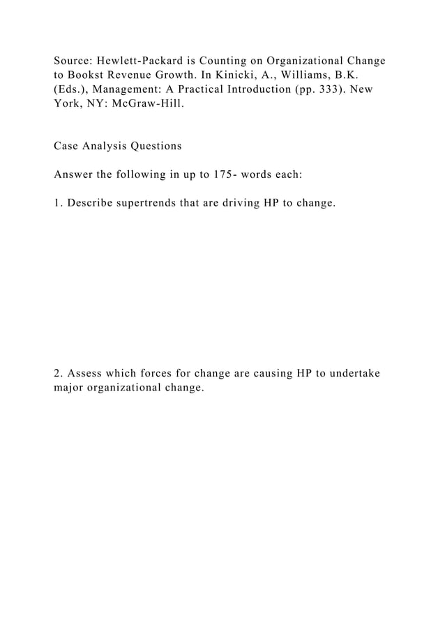 Complete the Hewlett-Packard Case Study Analysis. Answer all the q.docx