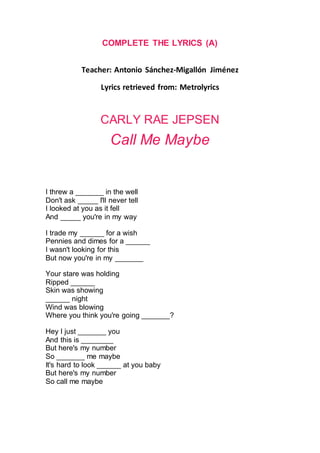 Call Me Maybe Lyrics