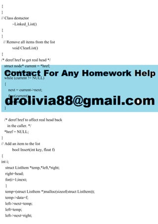 Complete the provided partial C++ Linked List program. Main.cpp is g.pdf