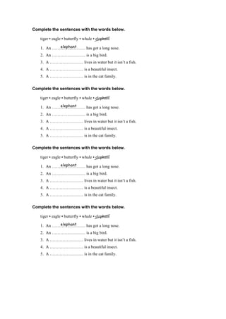 Complete the sentences with the words below | DOCX