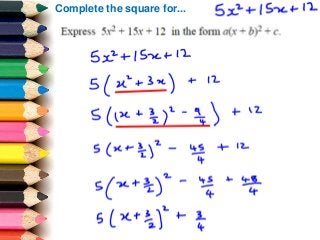 Complete the square examples | PPTX | Physics | Science