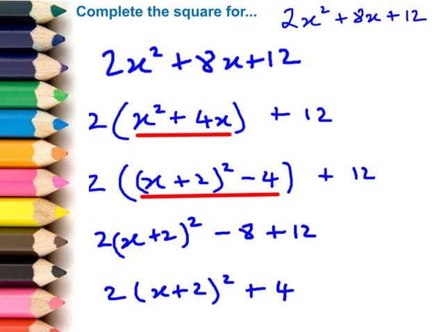 Complete the square examples | PPTX