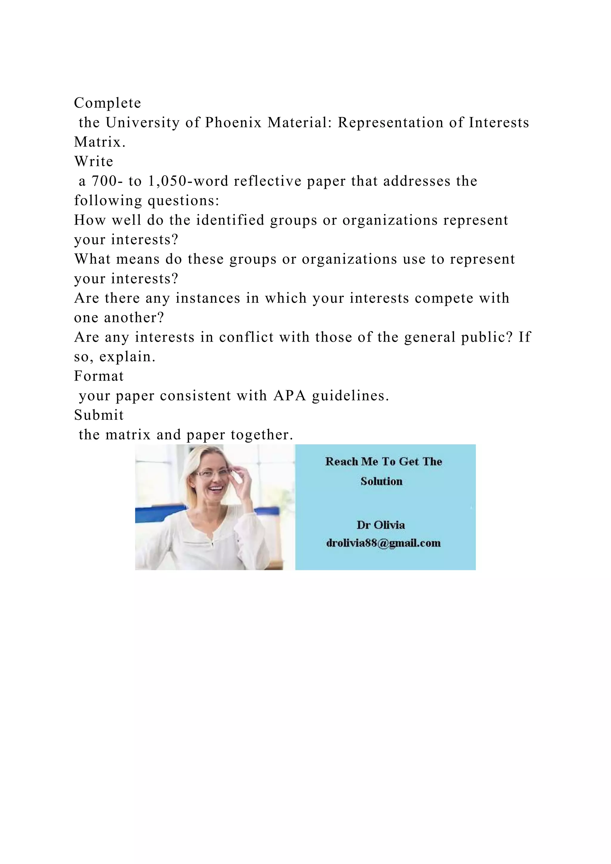 Complete the University of Phoenix Material Representation of Int.docx