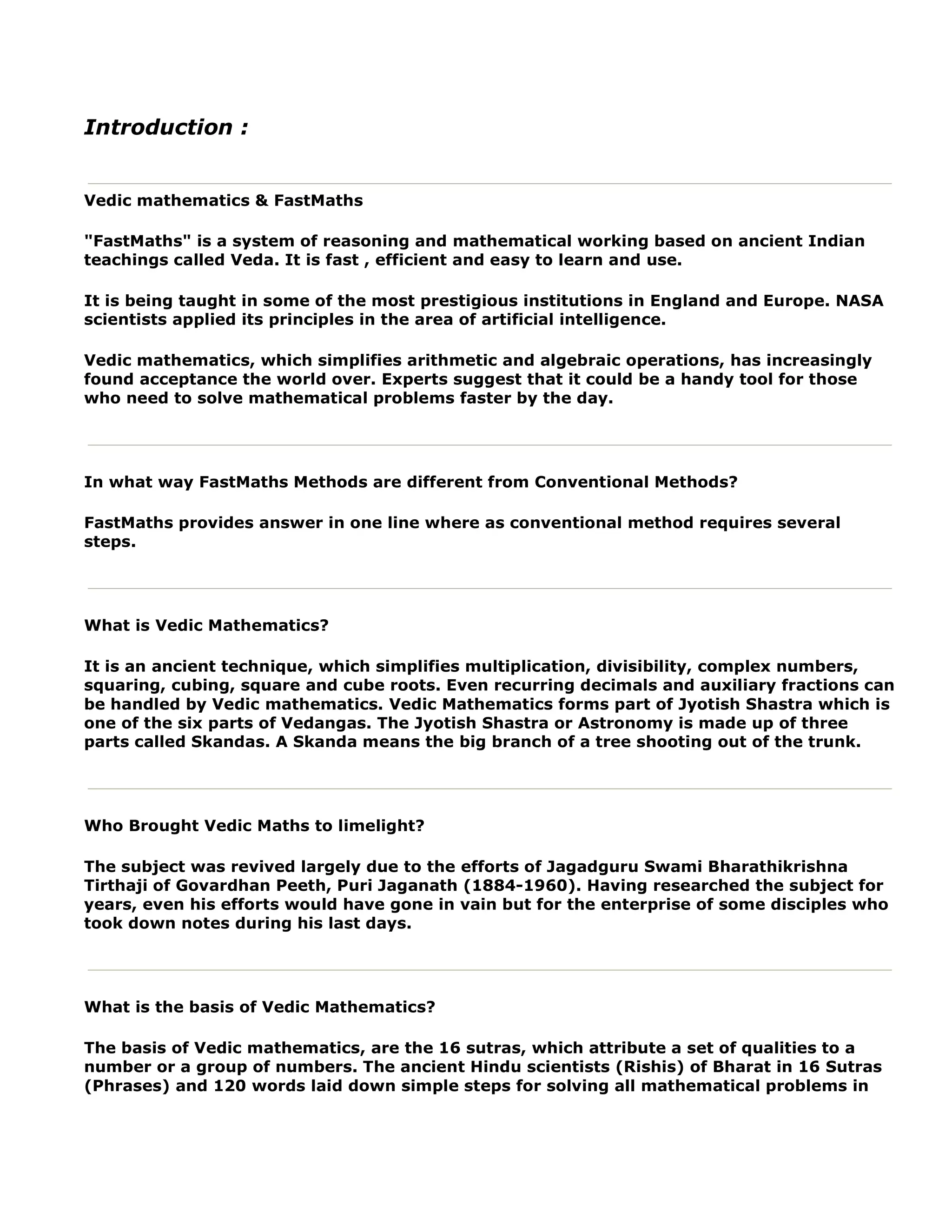 Complete vedic maths | PDF