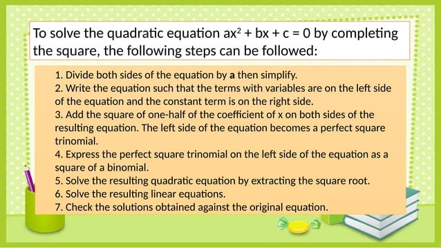 completing-the-square quadratic equation.pptx | Physics | Science