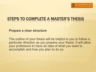 Completing a masters degree with thesis ppt | PPTX