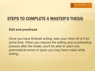Completing a masters degree with thesis ppt | PPTX
