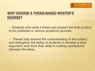 Completing a masters degree with thesis ppt | PPTX