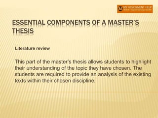 Completing a masters degree with thesis ppt | PPTX